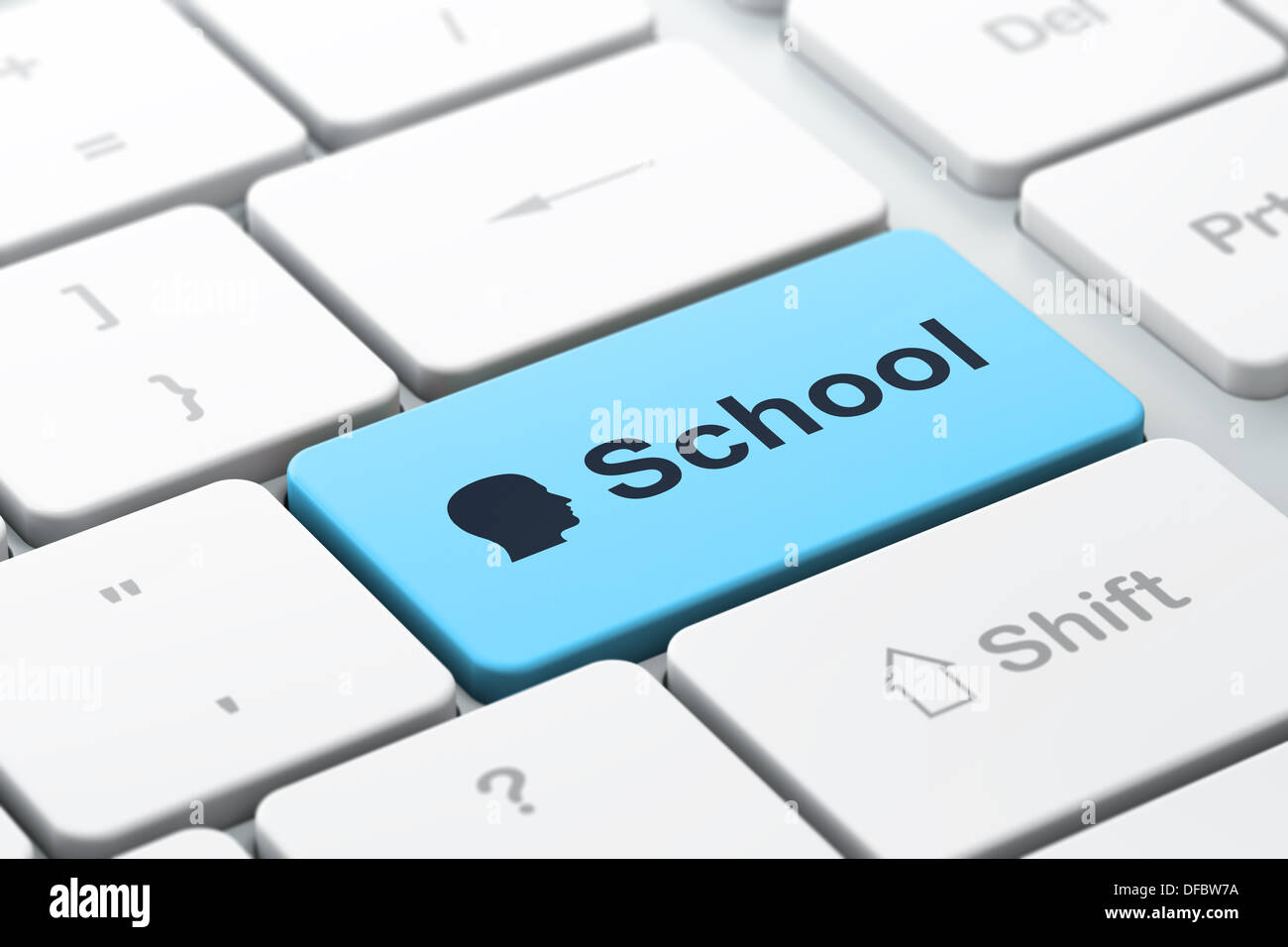 Education concept: Head and School on computer keyboard Stock Photo - Alamy