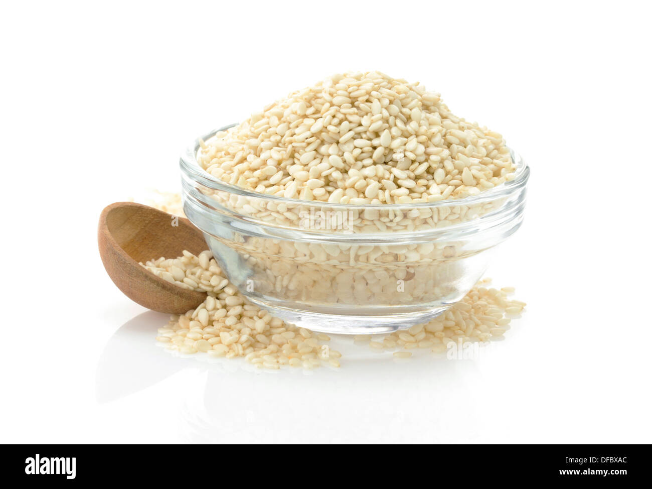 sesame seed in bowl isolated on white background Stock Photo - Alamy
