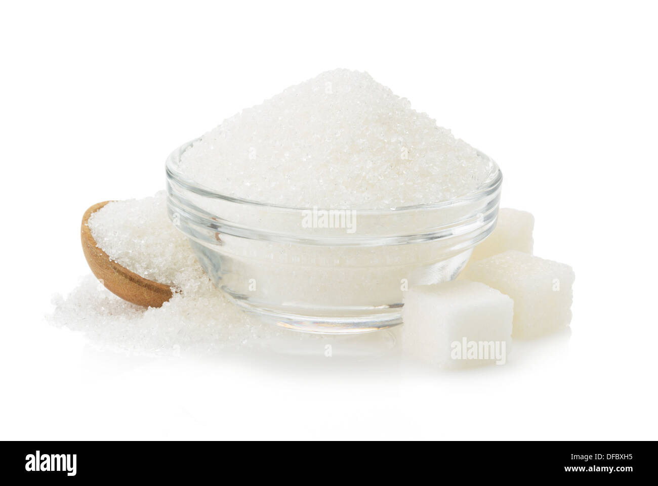 sugar in bowl isolated on white background Stock Photo - Alamy