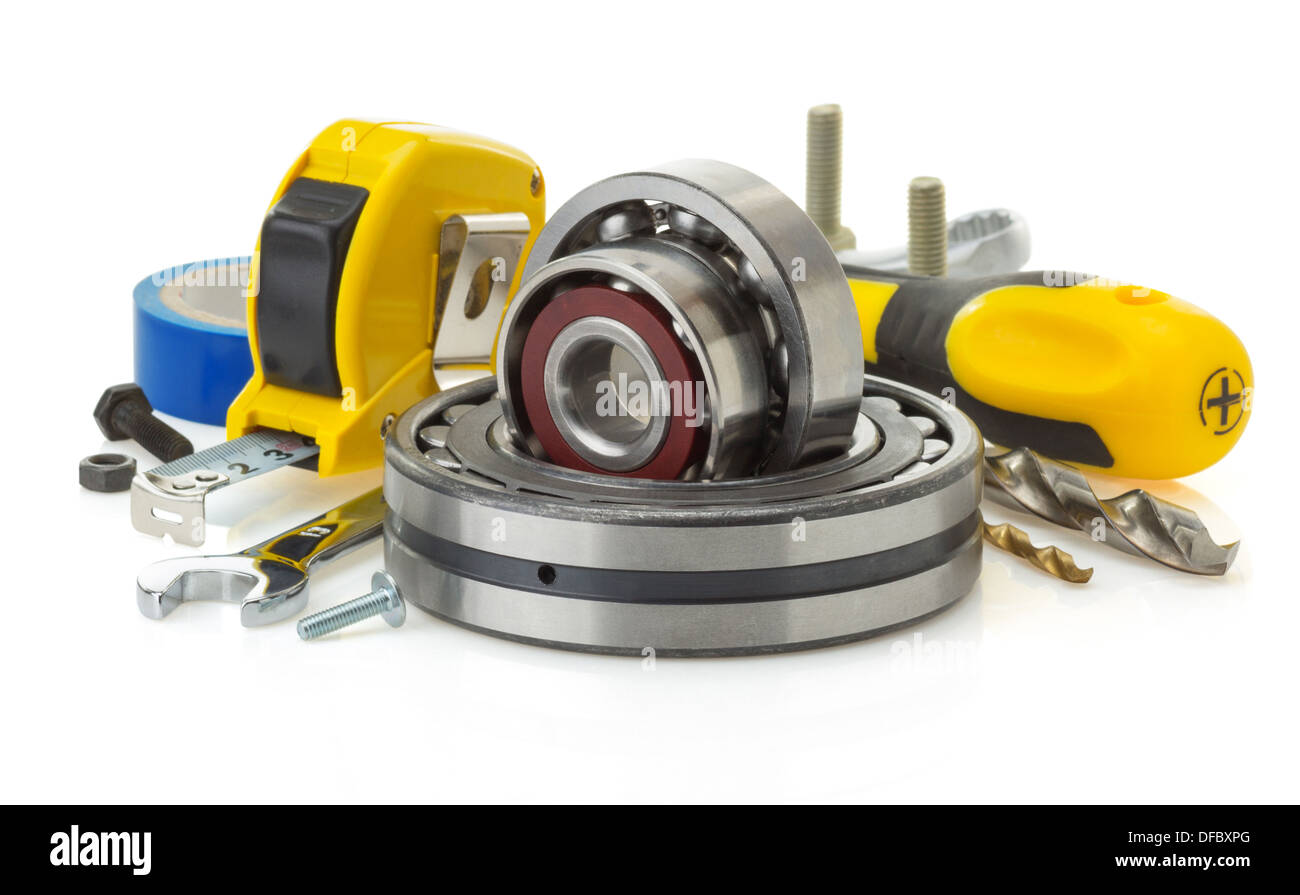 set of tools and instruments isolated on white background Stock Photo ...