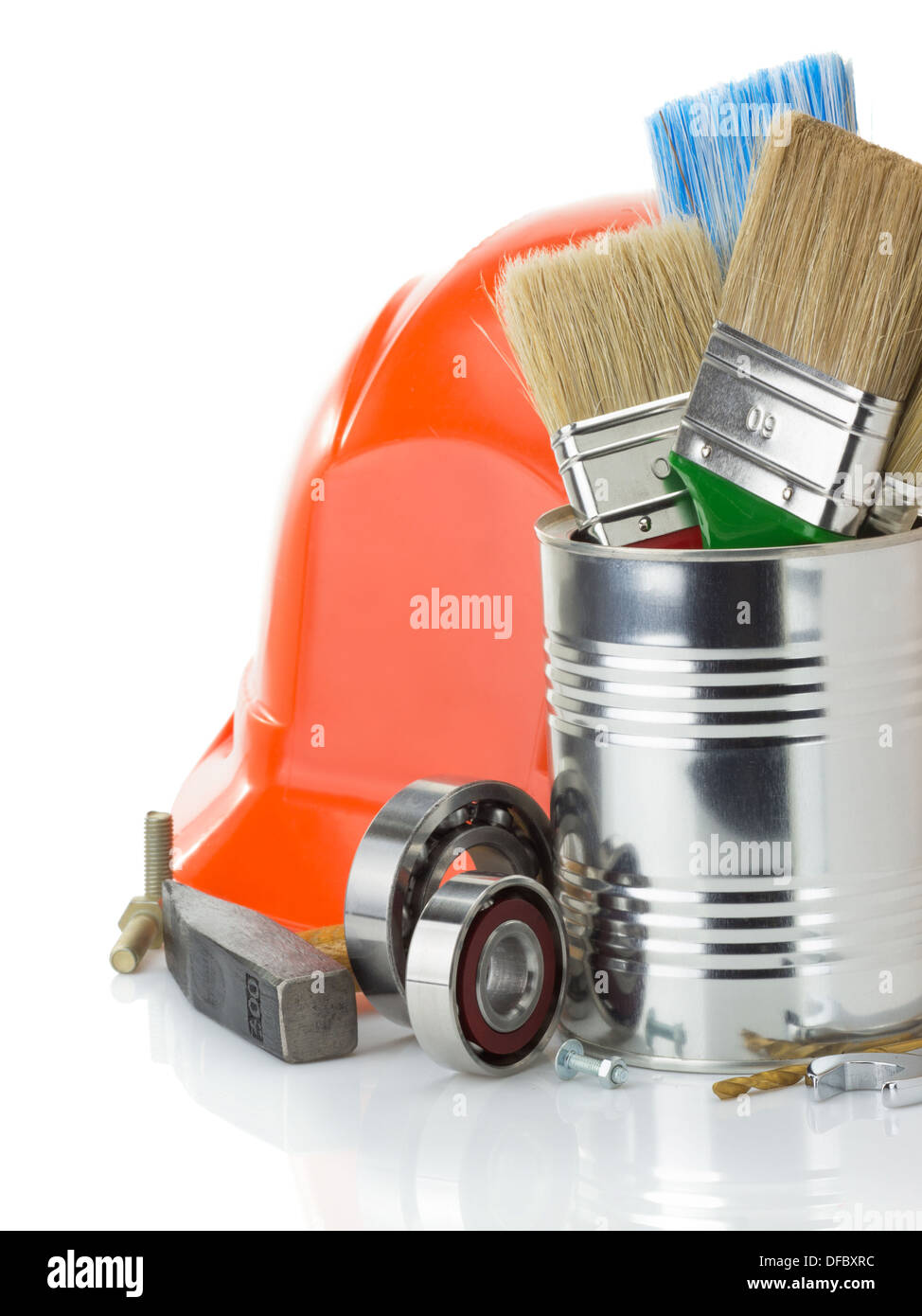 set of tools and instruments isolated on white background Stock Photo ...