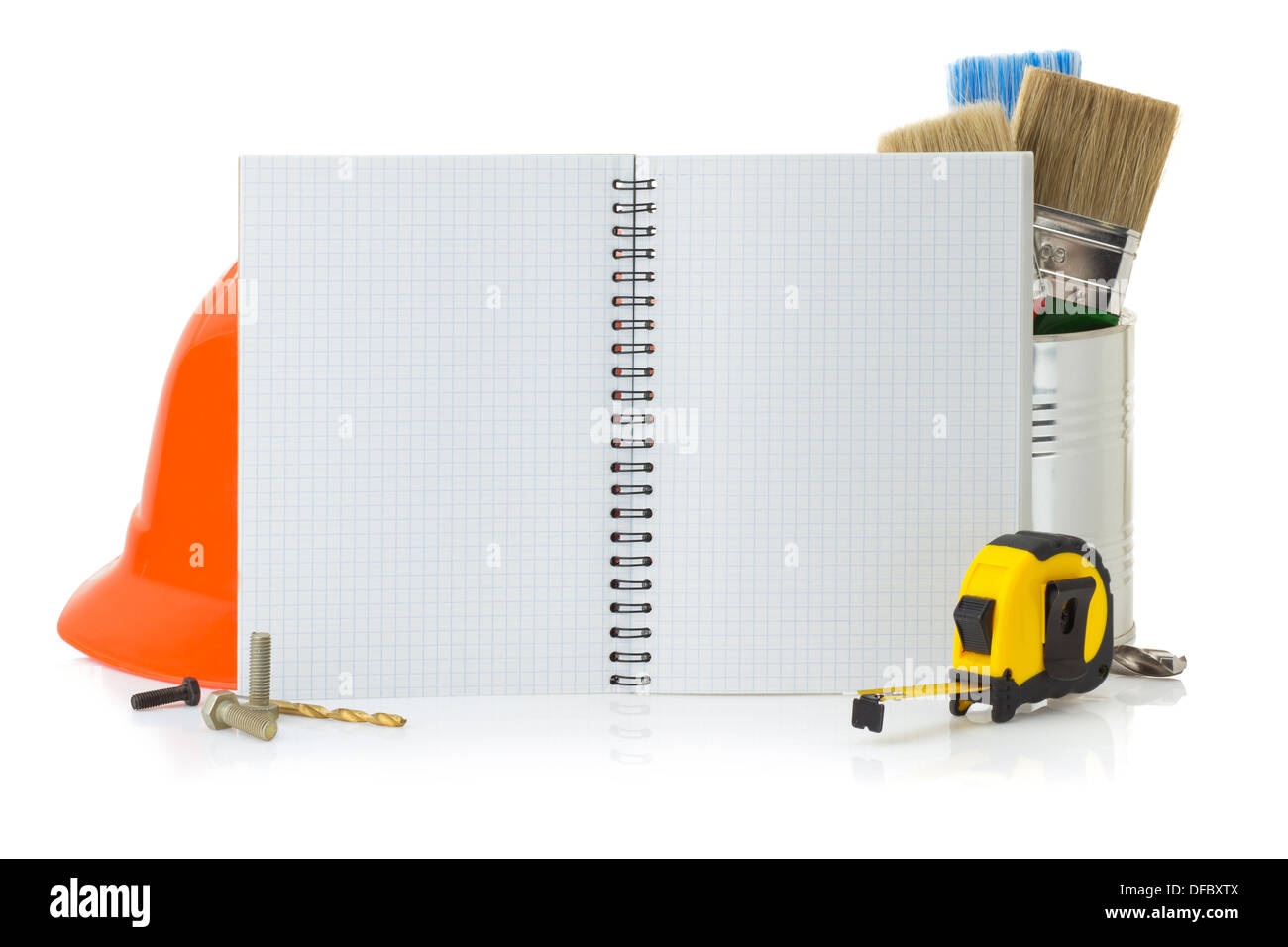 set of tools and instruments isolated on white background Stock Photo ...