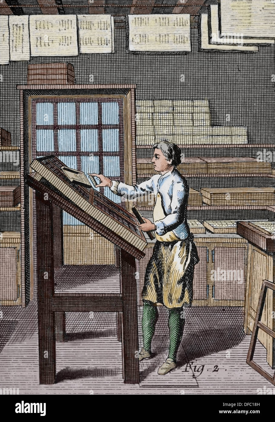 18th century printing press hi-res stock photography and images - Alamy