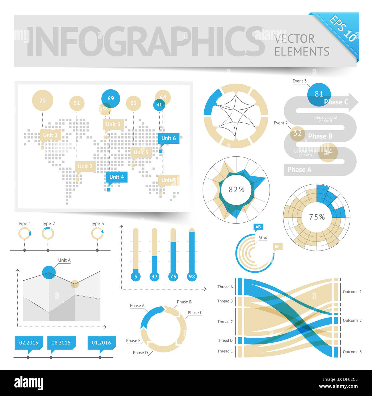 Infographics design elements. Raster version Stock Photo - Alamy