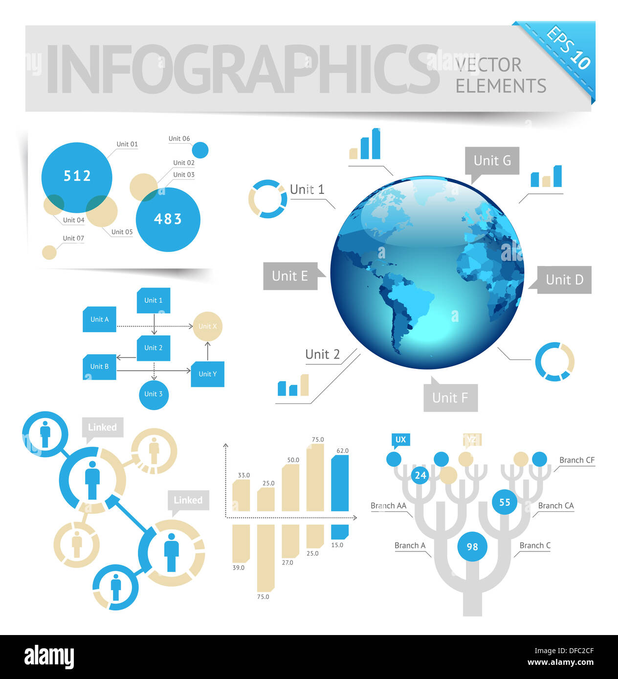 Infographics design elements. Raster version Stock Photo - Alamy