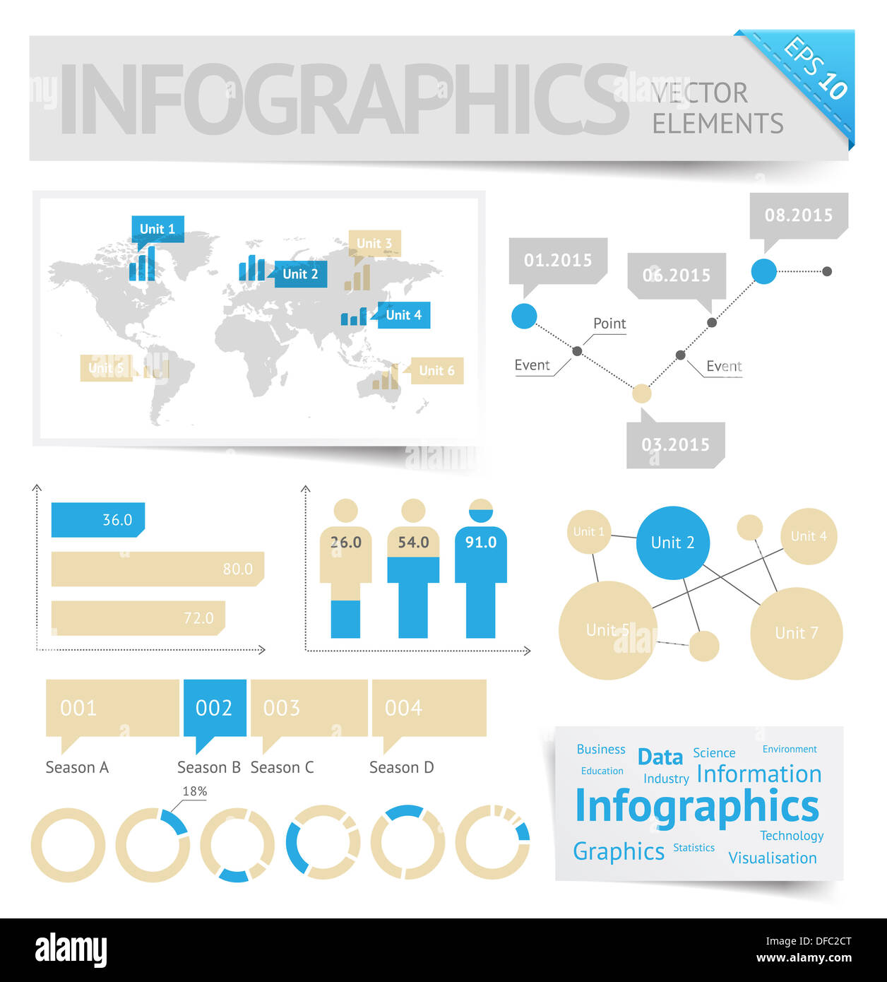 Infographic design elements. Raster version Stock Photo - Alamy