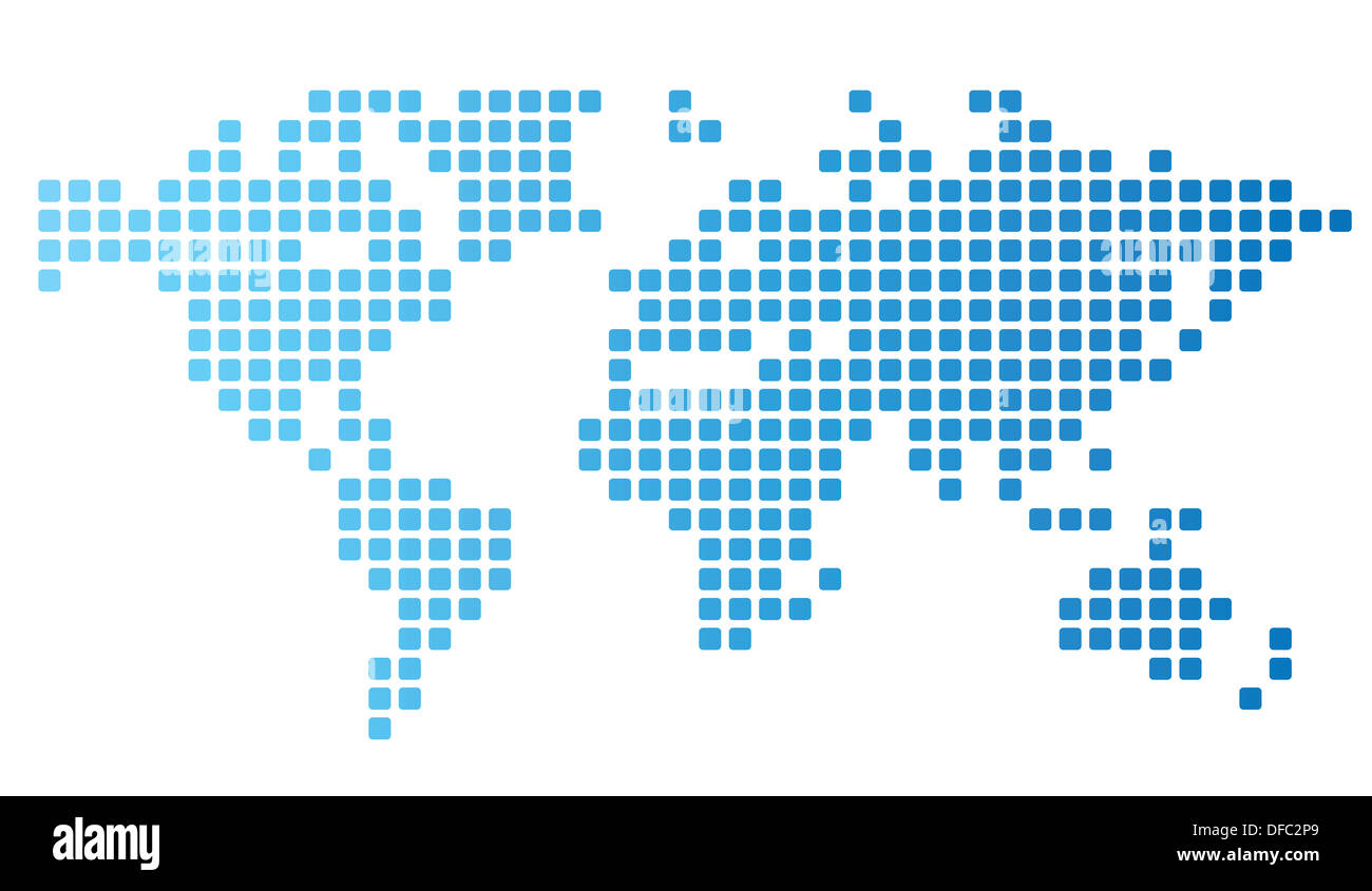 Dotted world map made Cut Out Stock Images & Pictures - Alamy