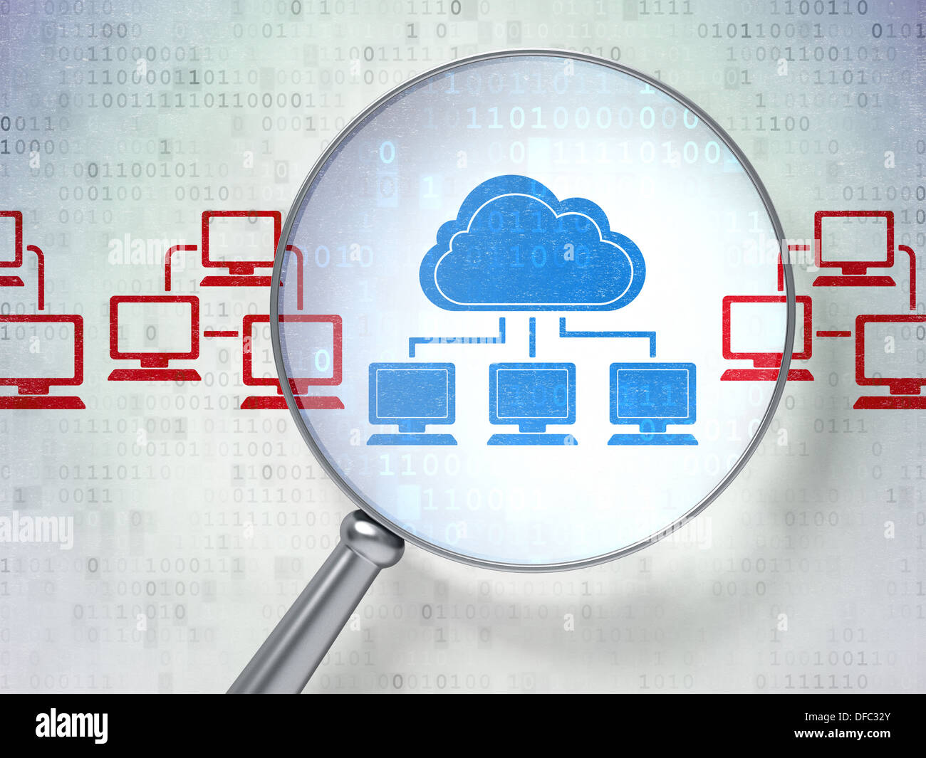 Cloud technology concept: Cloud Technology with optical glass Stock ...