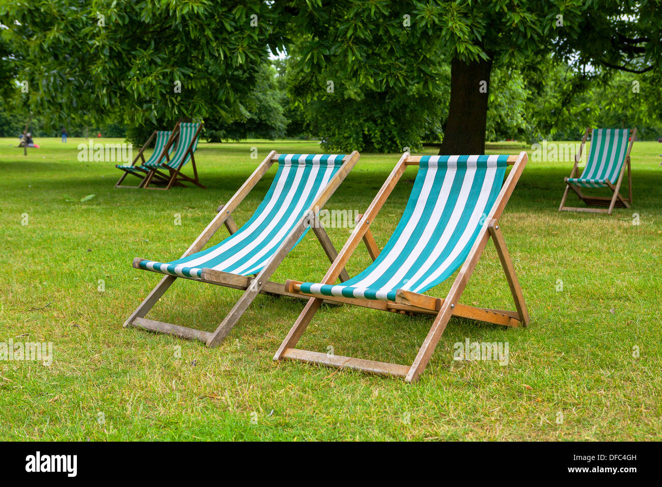 Deckchairs. London, UK Stock Photo - Alamy