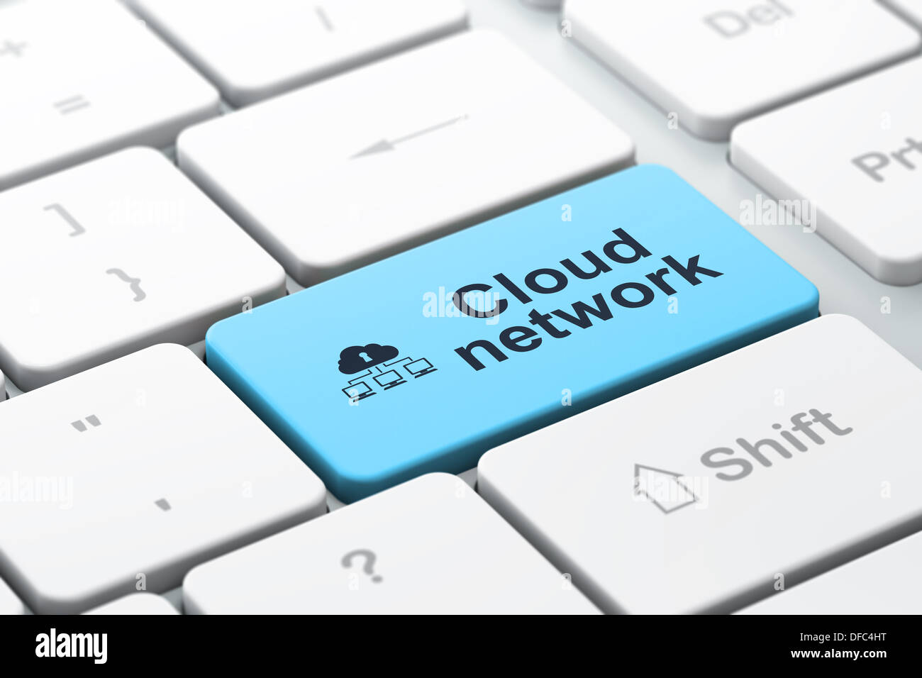Cloud computing concept: Cloud Network and Cloud Network on comp Stock ...