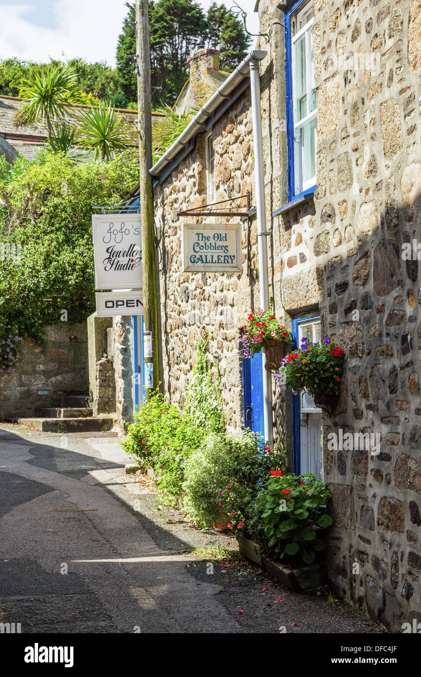 Brook street Mousehole harbour, Cornwall, England Stock Photo - Alamy