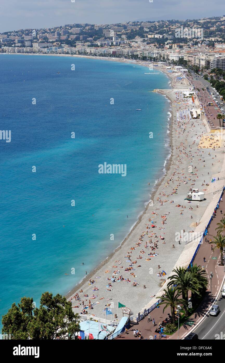 overview o the Baie des Anges from a Castle´s terrace Nice, Alpes ...