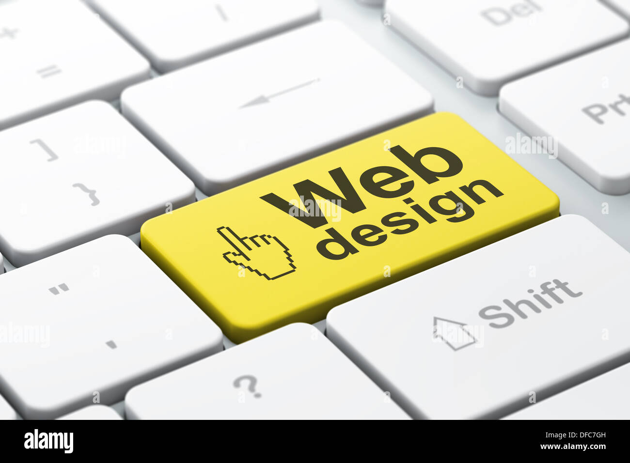 Web design concept: Mouse Cursor and Web Design on computer keyb Stock Photo - Alamy
