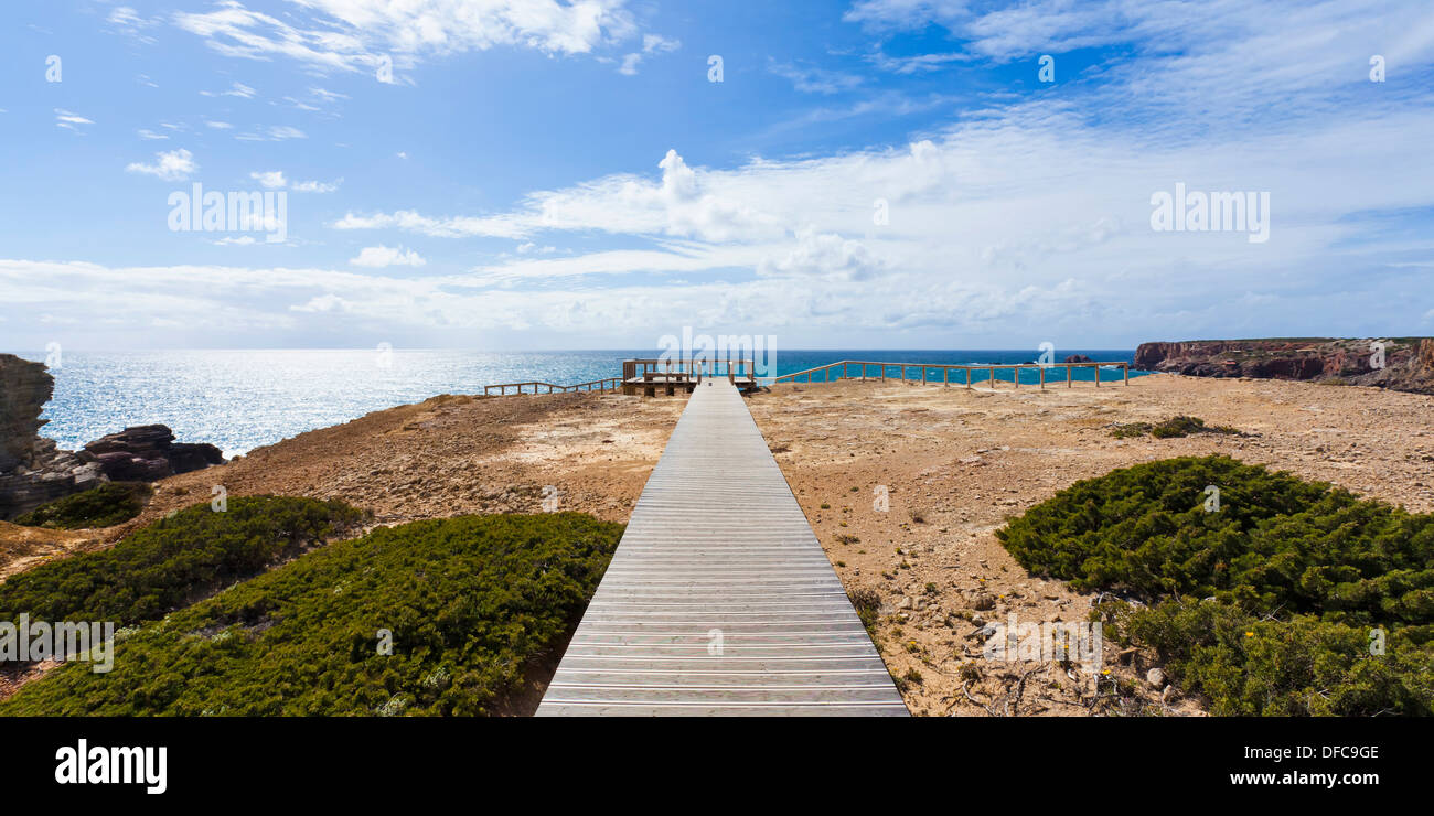 Portugal, Lagos, Boardwalk near Carrapateira Stock Photo - Alamy
