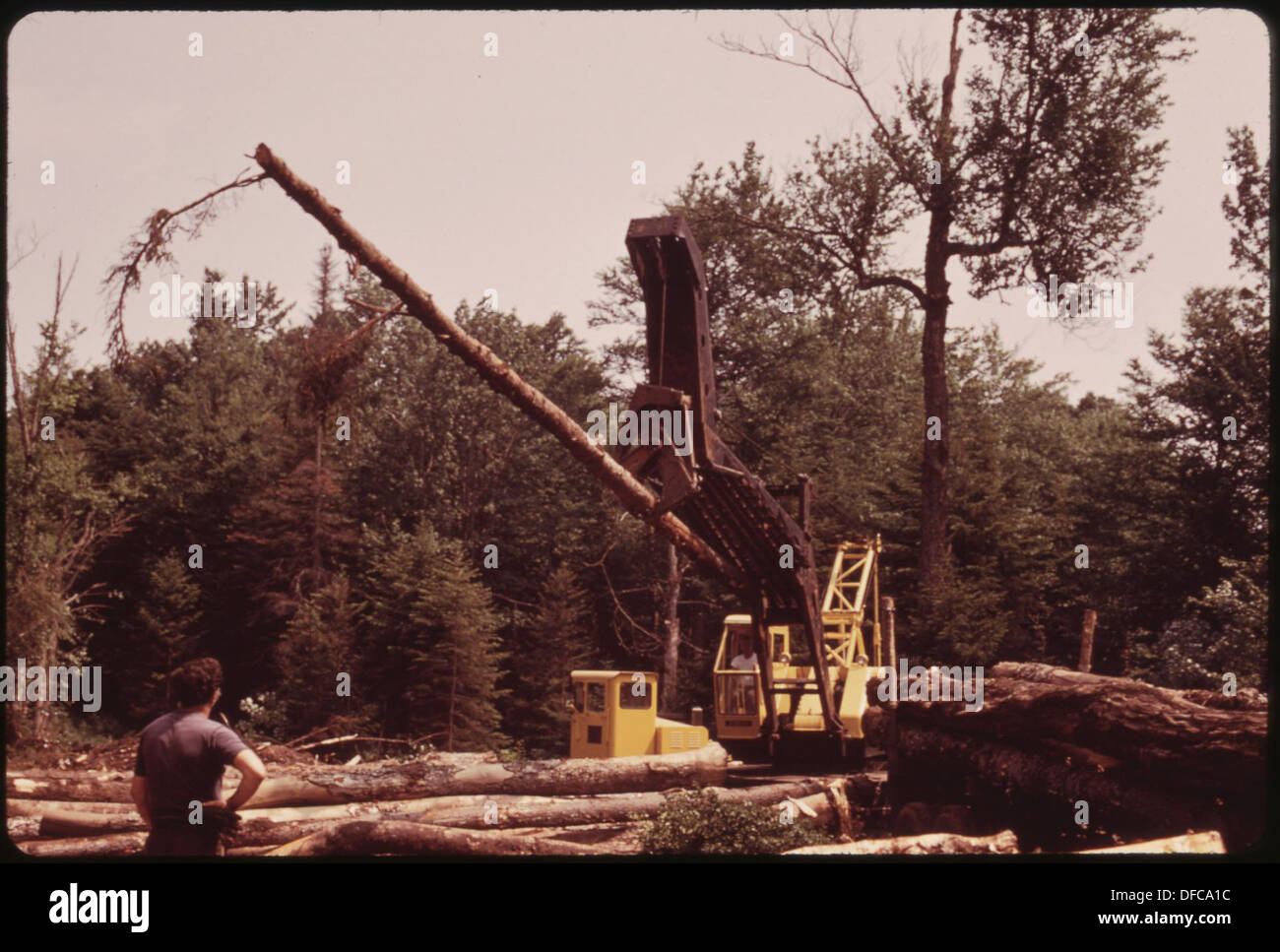 This photograph shows the only heel-boom loader in the Northeast ...