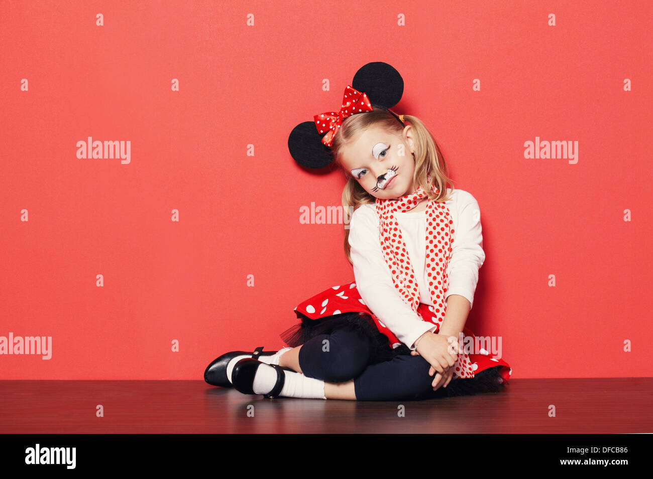 little beautiful girl with mouse mask Stock Photo - Alamy
