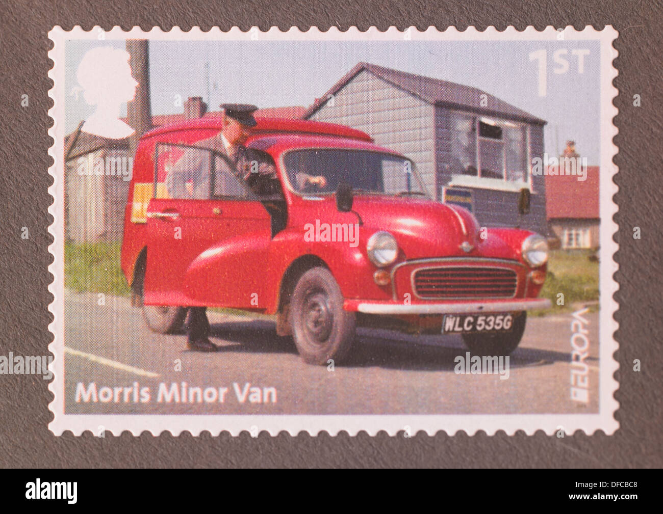 UK Postage Stamp Morris Minor Van Stock Photo - Alamy