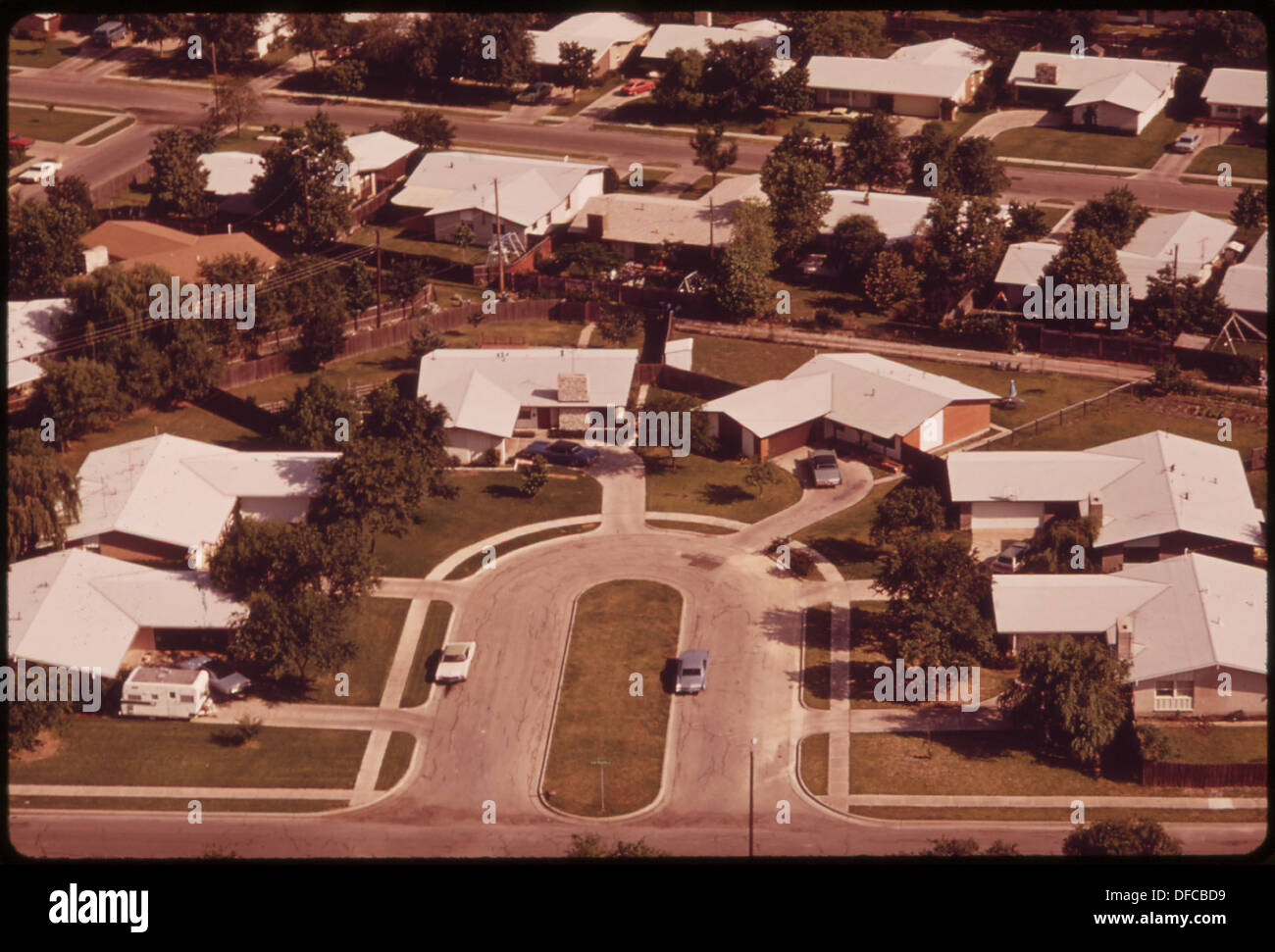 This image depicts a residential area in North Dallas, Texas, situated ...