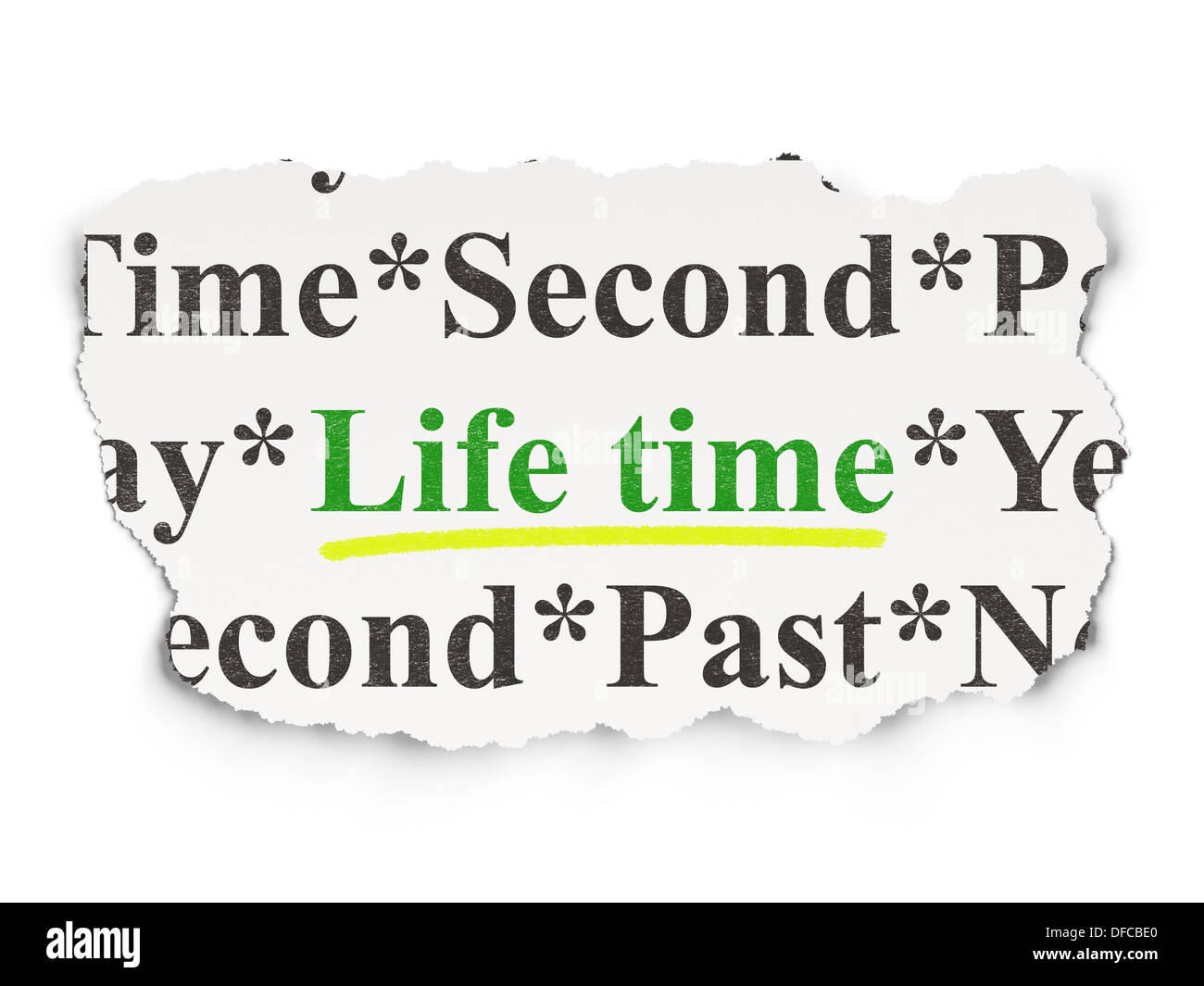 Time concept: Life Time on Paper background Stock Photo - Alamy