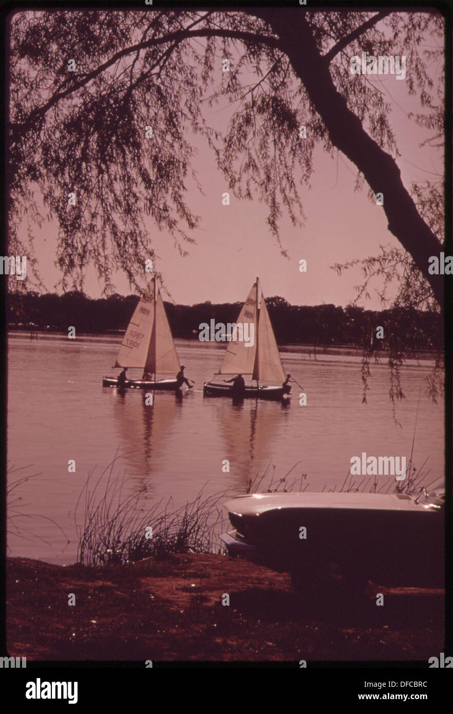 This image captures a peaceful Sunday afternoon sail on White Rock Lake ...