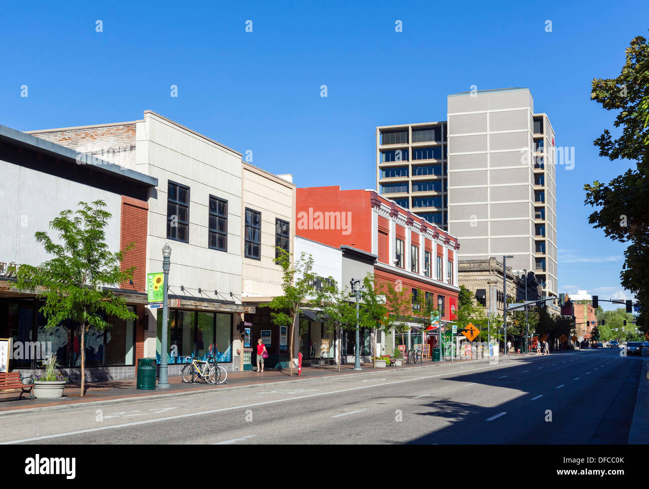 West Idaho Street in historic downtown Boise, Idaho, USA Stock Photo ...