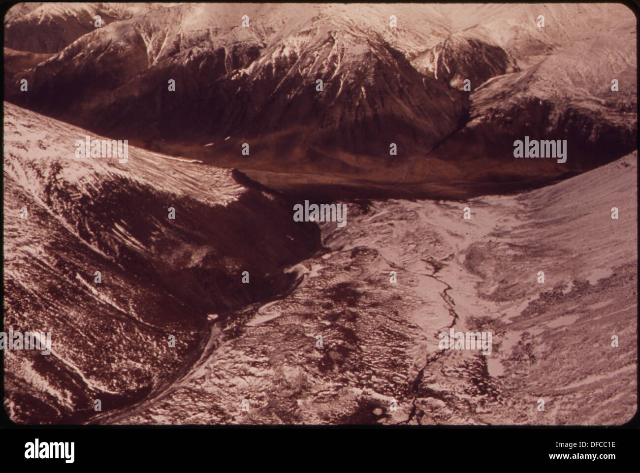 A view from Dietrich Pass looking northeast into the headwaters of the ...