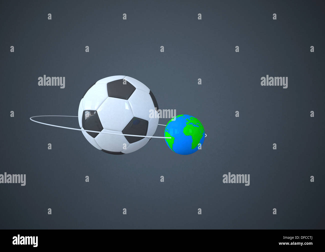 Illustration of planet and football, close up Stock Photo - Alamy