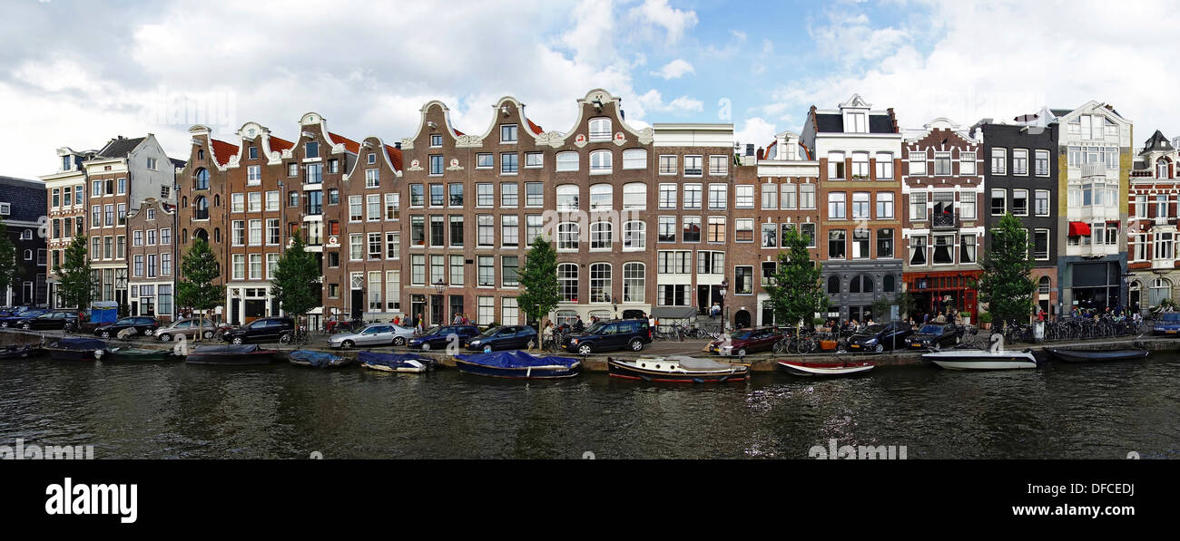 Netherlands, Amsterdam, Prinsengracht, typical historic buildings Stock ...