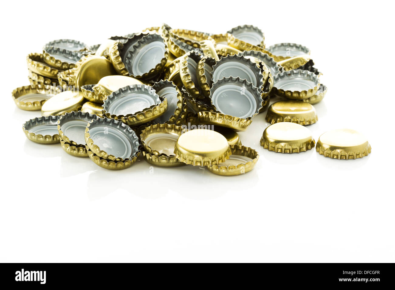 Golden bottle caps Cut Out Stock Images & Pictures - Alamy