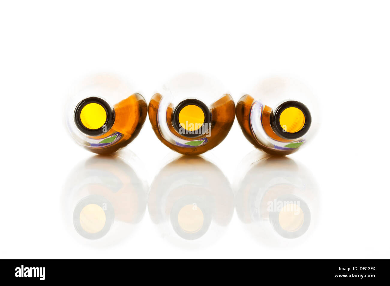 Three bottles beer on Cut Out Stock Images & Pictures - Alamy