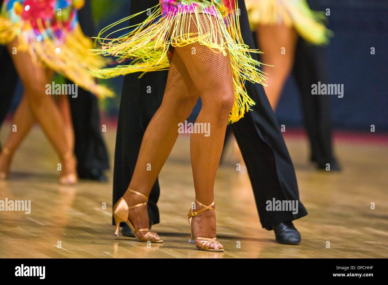 Close up of a female dancer´s legs at a dancing competition, Germany ...