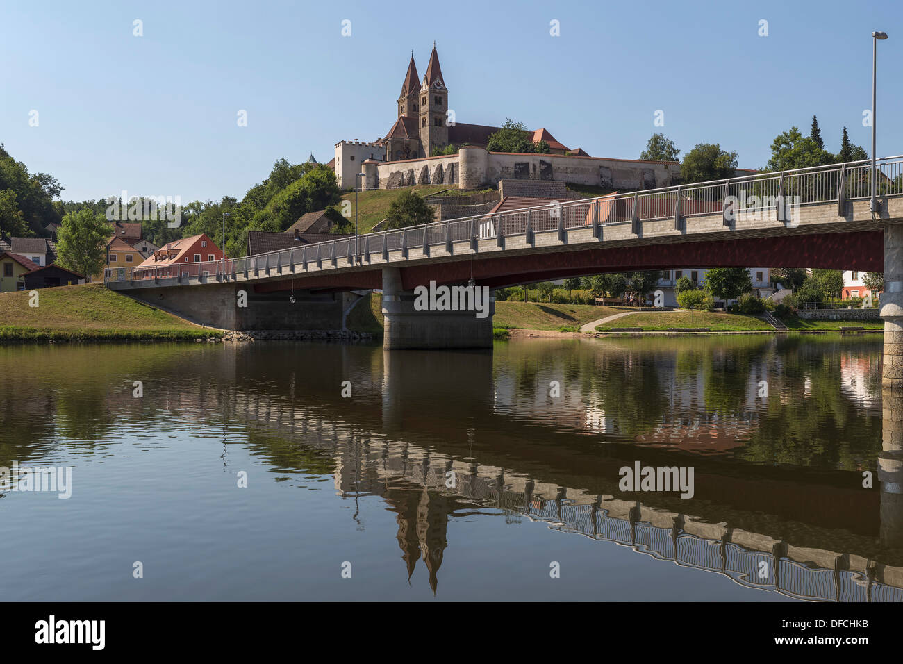 Germany, Bavaria, View of Reichenbach abbey and benedictine monastery ...