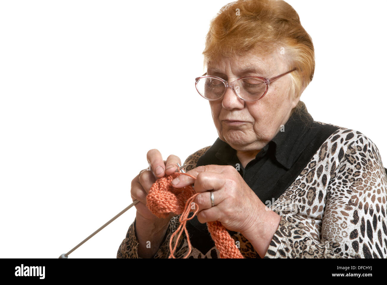 Grandmother knits hi-res stock photography and images - Alamy