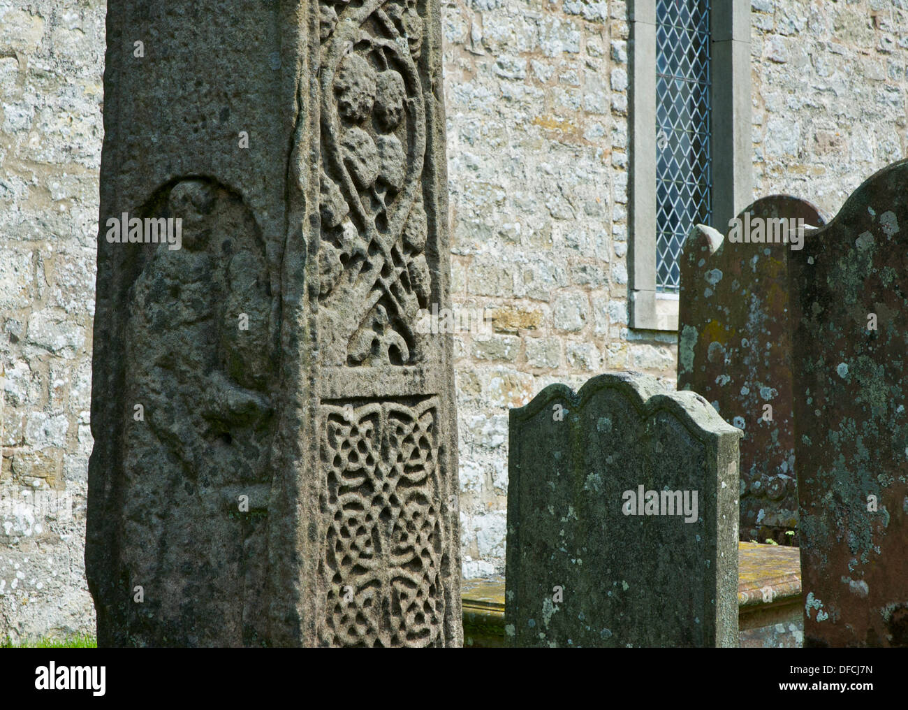 The Anglo-Saxon Bewcastle Cross, next to St Cuthbert's Church ...