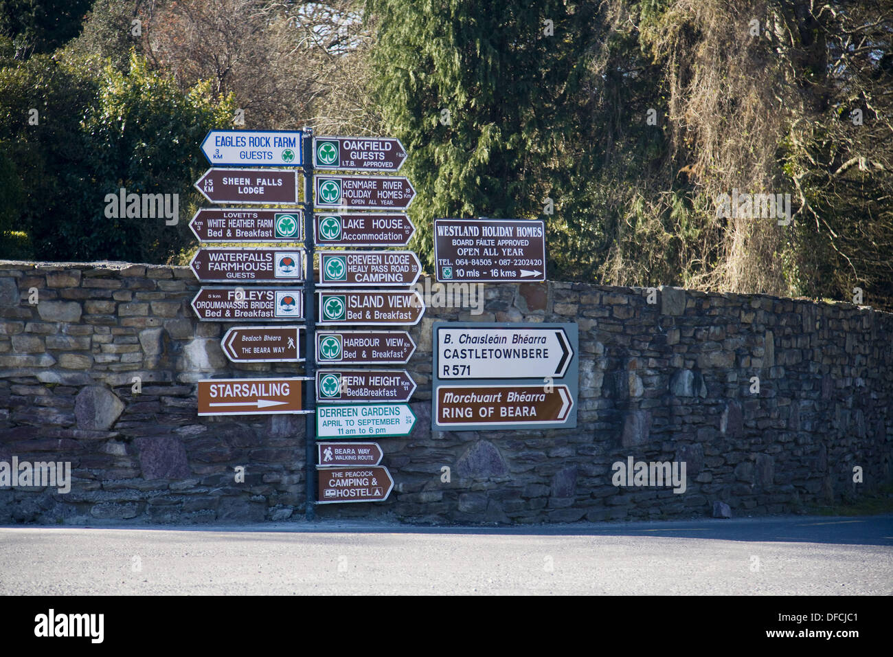 Road signs in Kenmare, County Kerry, Ireland Stock Photo - Alamy