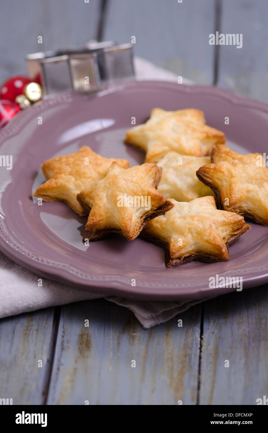 Star-shaped puff pastries on plate Stock Photo - Alamy