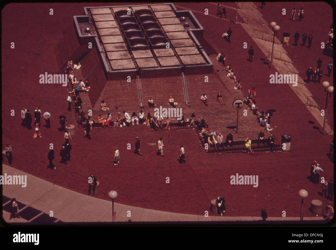 This image captures the City Hall Plaza, a central civic space designed ...