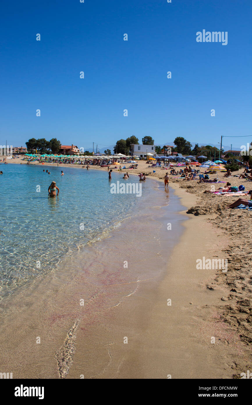 Popular beach on the Akrotiri Peninsula in Crete, Greece Stock Photo ...