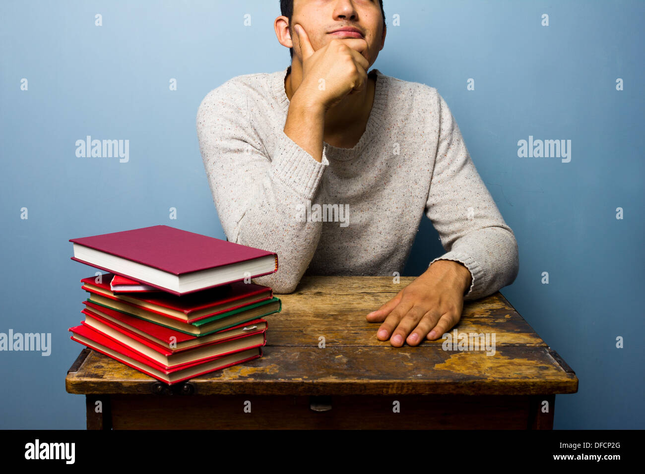 Man thinking at desk hi-res stock photography and images - Alamy