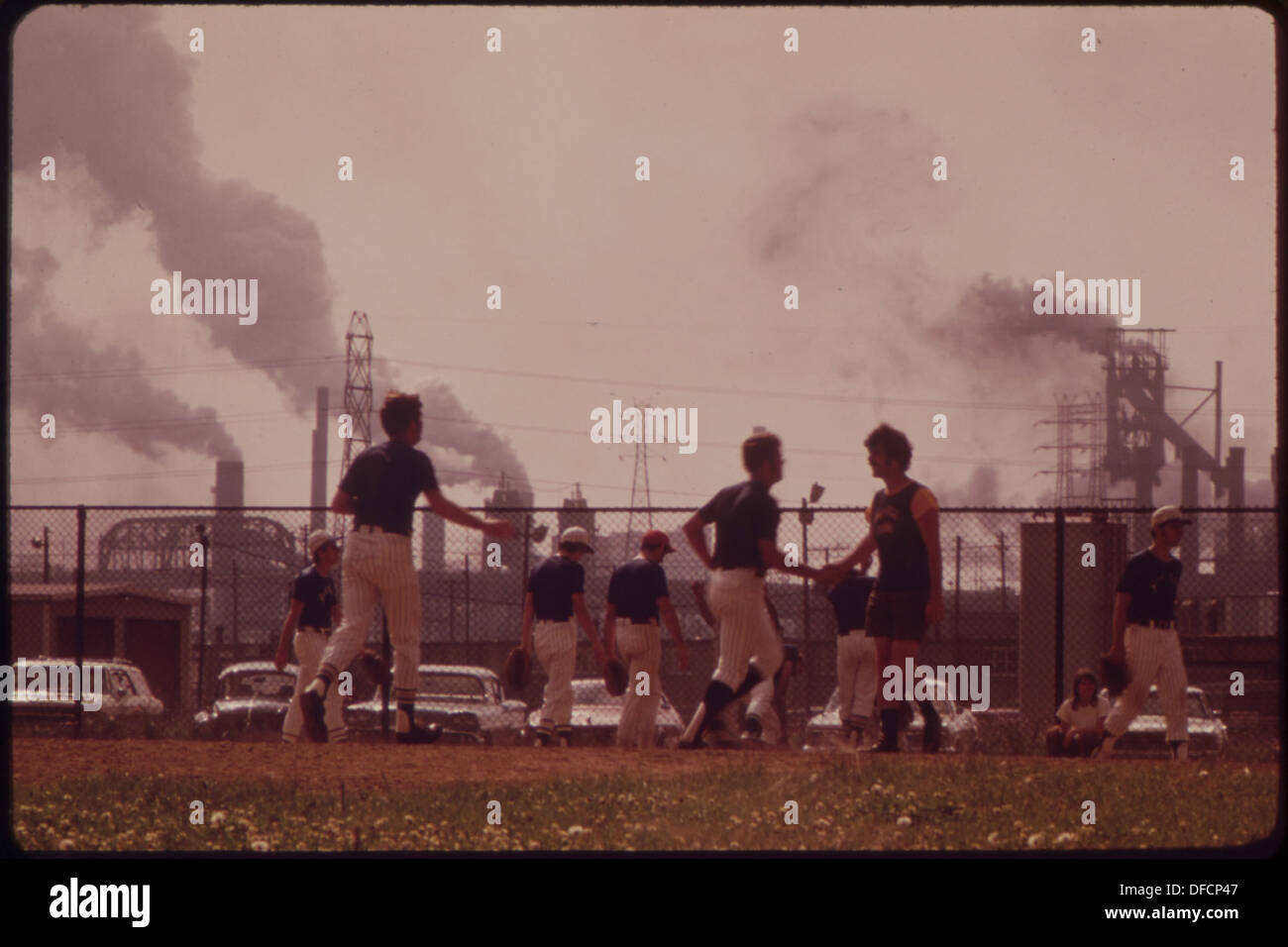 This photograph shows Clark Field baseball diamond near the Republic ...