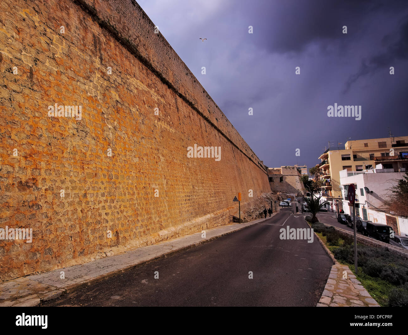 Walls of Eivissa Old Town - Ibiza Town, Balearic Islands, Spain Stock ...