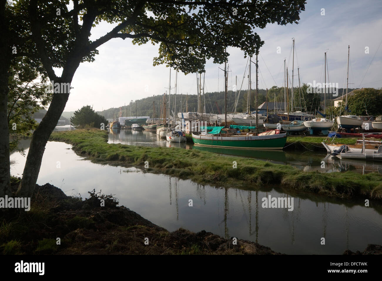 Boats Helford River Gweek Cornwall England Stock Photo - Alamy