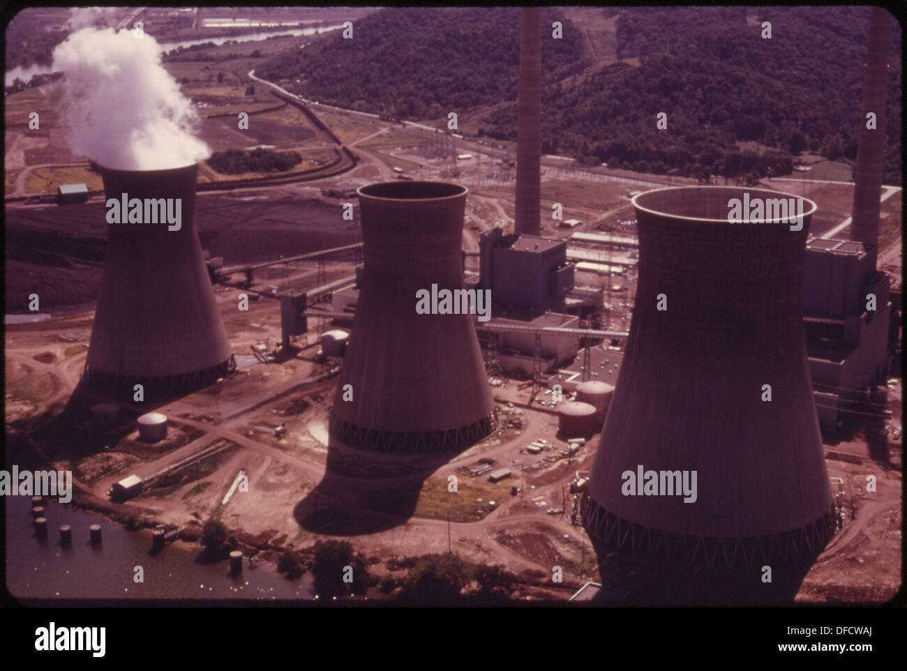 The cooling towers of the John Amos Power Plant are located along the ...
