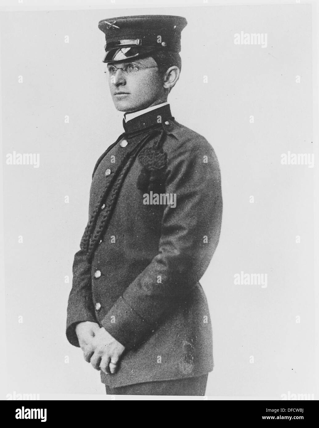 This photograph shows a young Harry S. Truman in his Missouri National ...