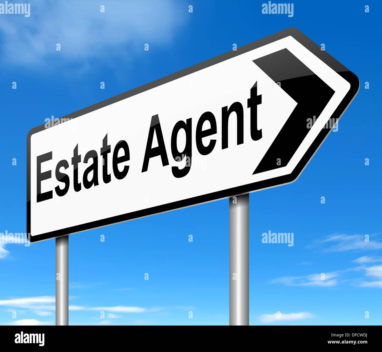 Estate agent sign Stock Photo - Alamy