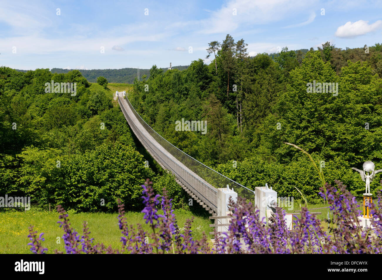 Austria, Carinthia, View of rope bridge Stock Photo - Alamy