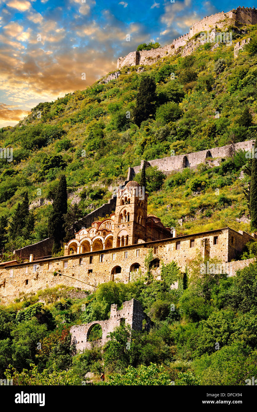 Exterior of the Byzantine Orthodox monastery of Pantanassa , showing ...