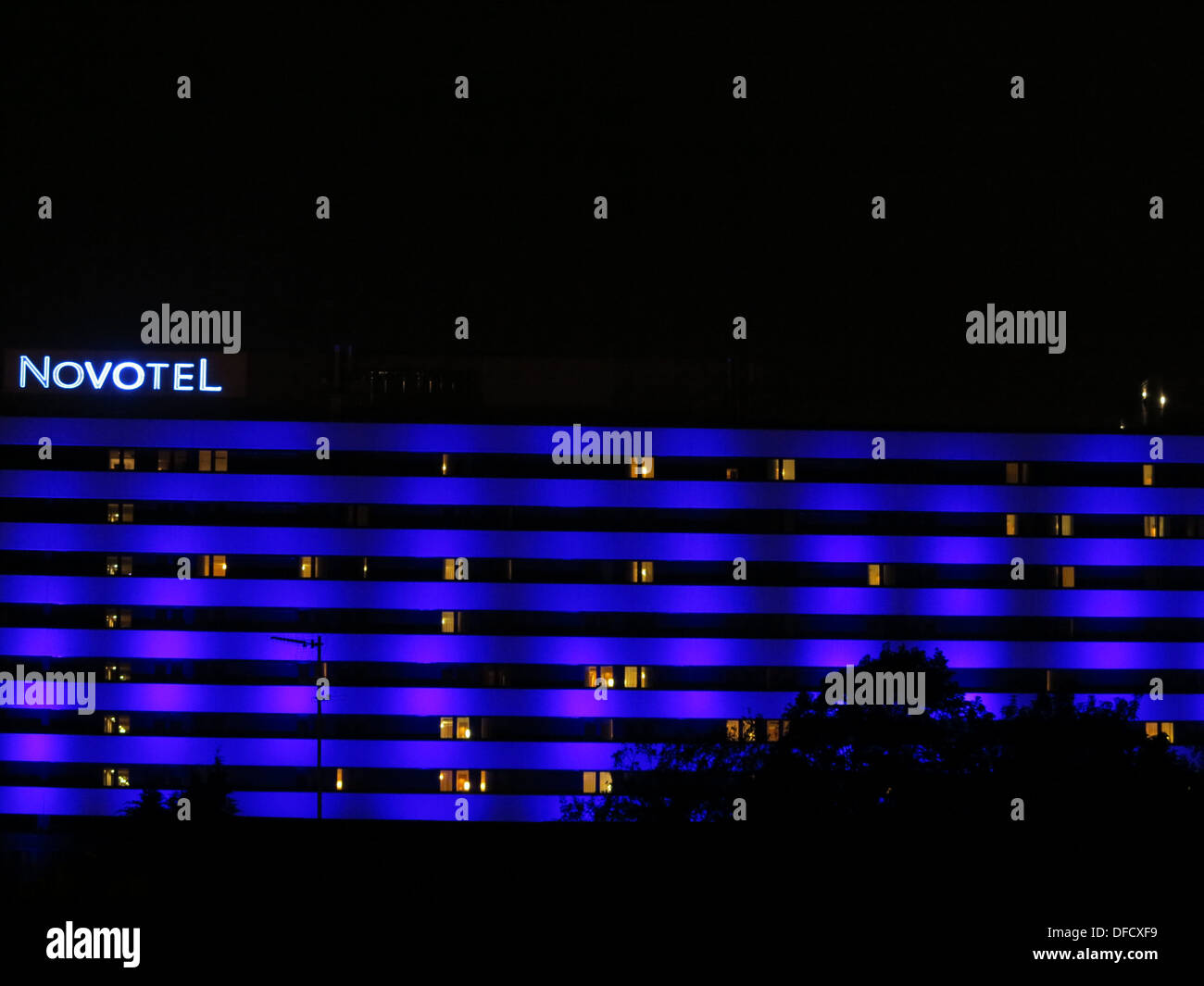 Novotel Hotel London at night Stock Photo - Alamy