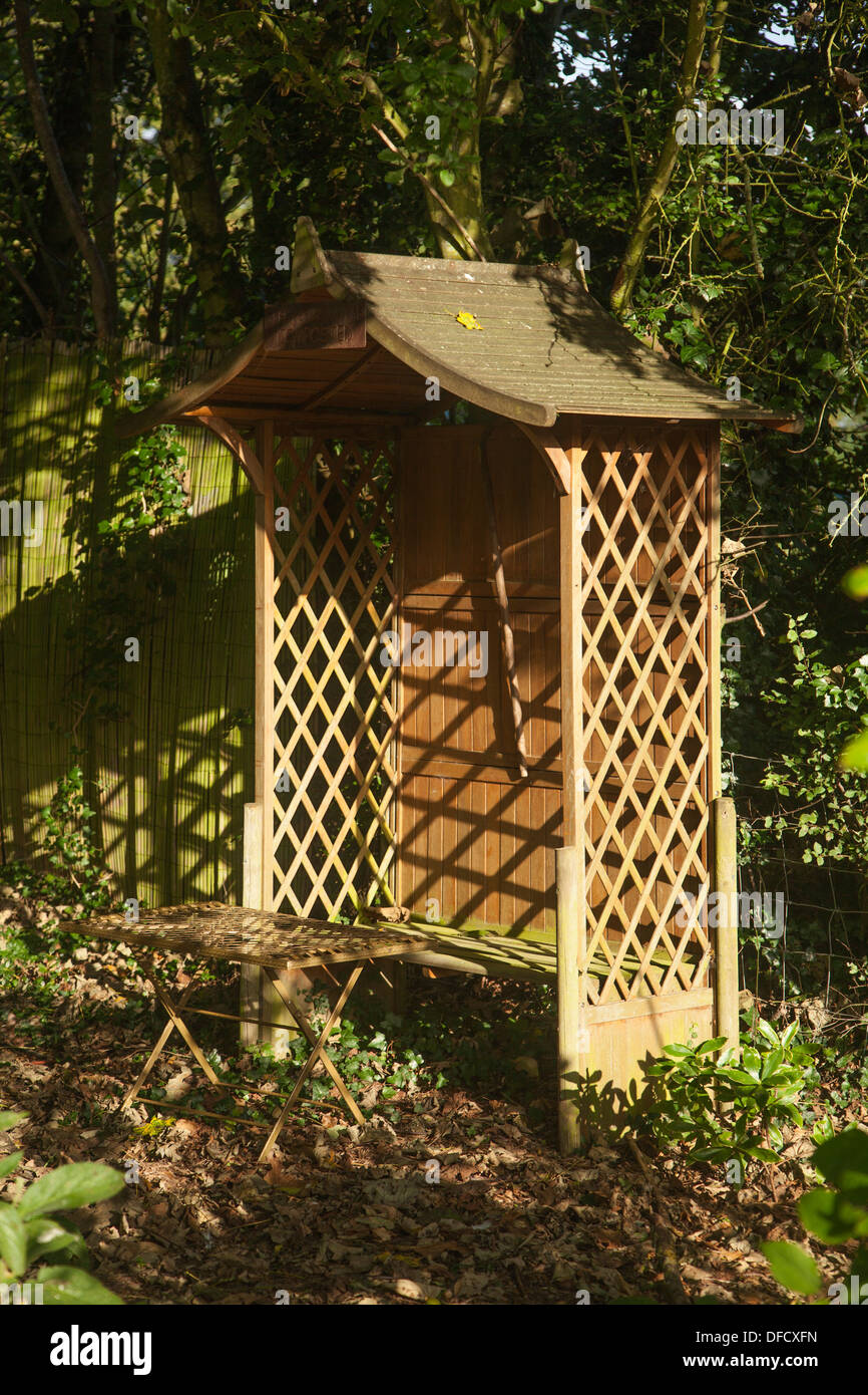 Wooden garden bower Stock Photo - Alamy