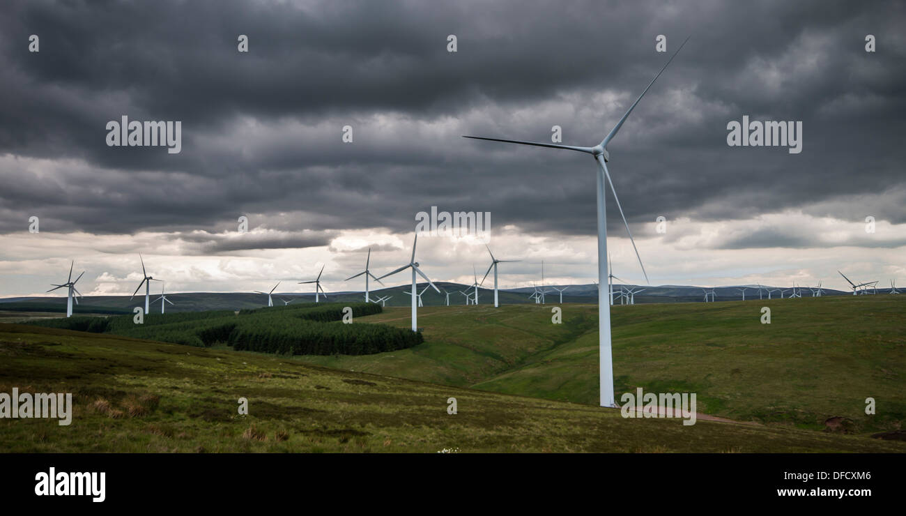 United Kingdom, Scotland, View of wind turbine at Dunbar Stock Photo ...